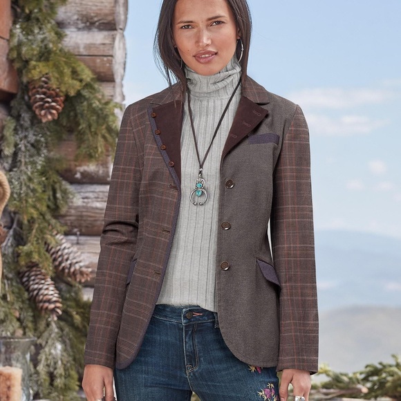 Sundance | Jackets & Coats | Sundance Jamestown Brown Mixed Plaid Suede ...
